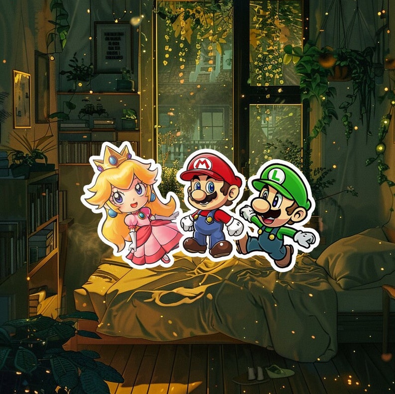Chibi Mario Bros Bundle, Luigi, Mario, Peach, Svg Pdf Psd Png Jpg - Etsy