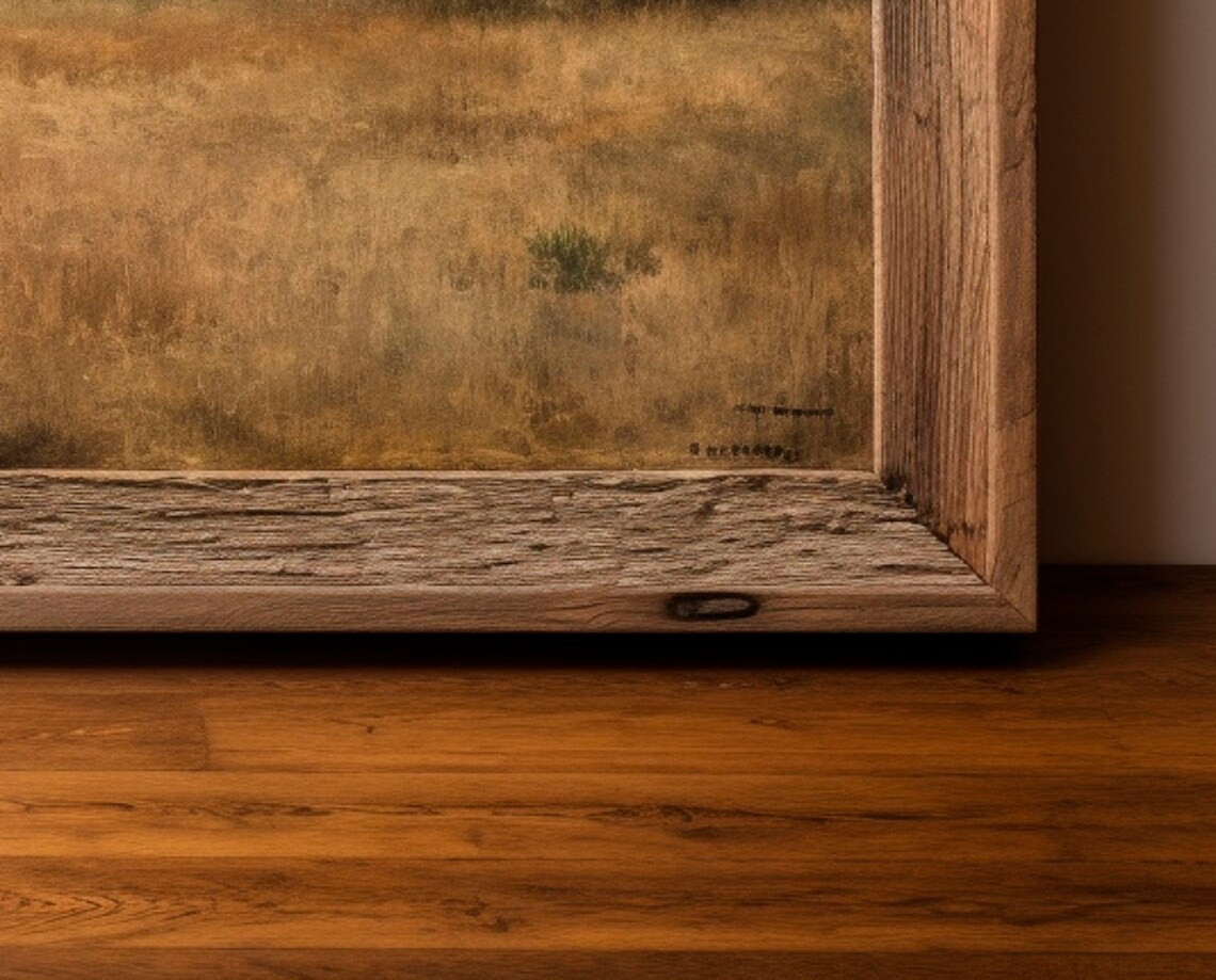 14x11 Horizontal Wooden Frame Mockup Portrait Poster Picture Wall Frame ...