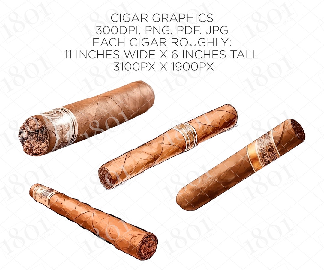 Hand-drawn Cigar Illustration Pack (digital Download) || Clipart ...