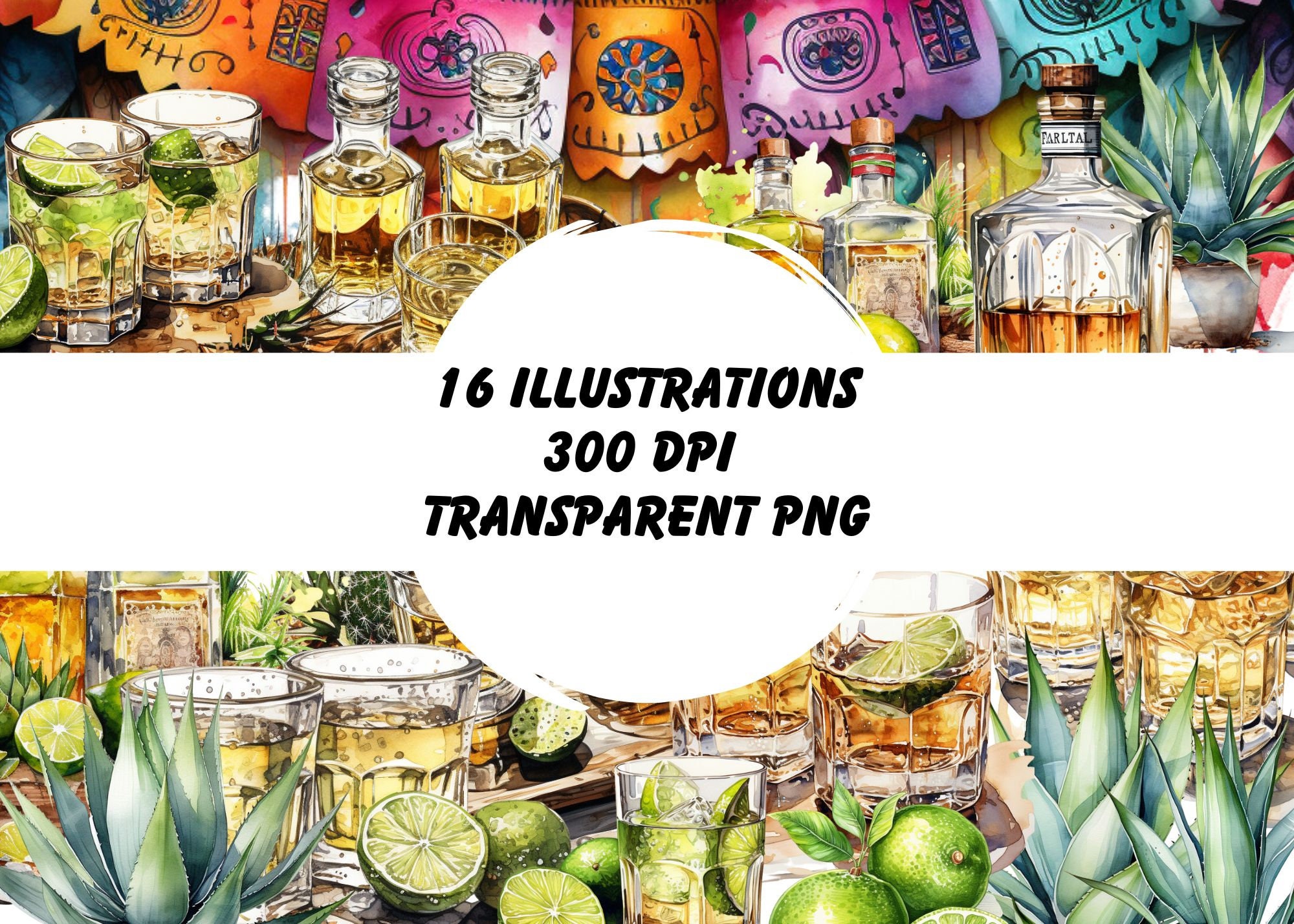 Tequila Illustration Bundle Clipart Digital Graphic - Etsy