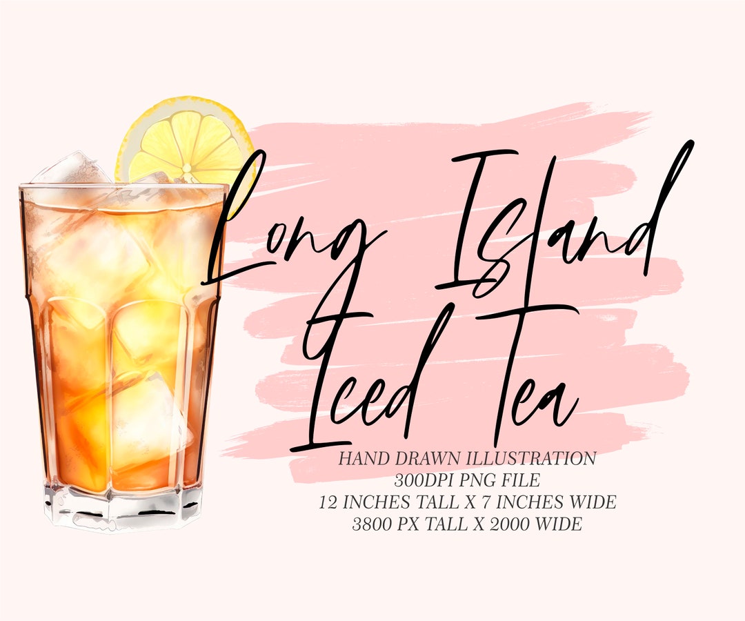 Long Island Iced Tea Watercolor Illustration: Cocktail Clipart (digital ...