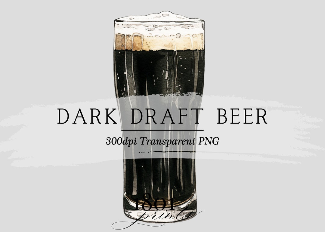 Dark Draft Beer Pint Glass Graphic Illustration || Clipart Digital ...