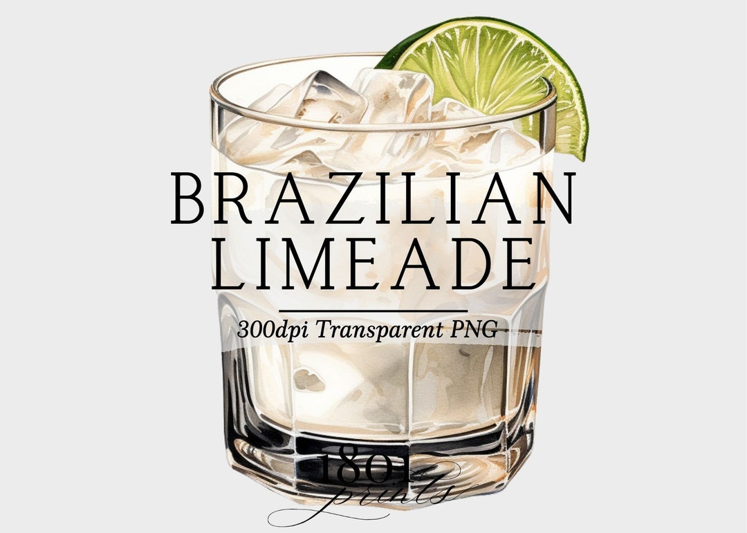 Brazilian Limeade Watercolor Clipart: Cocktail Illustration (digital ...