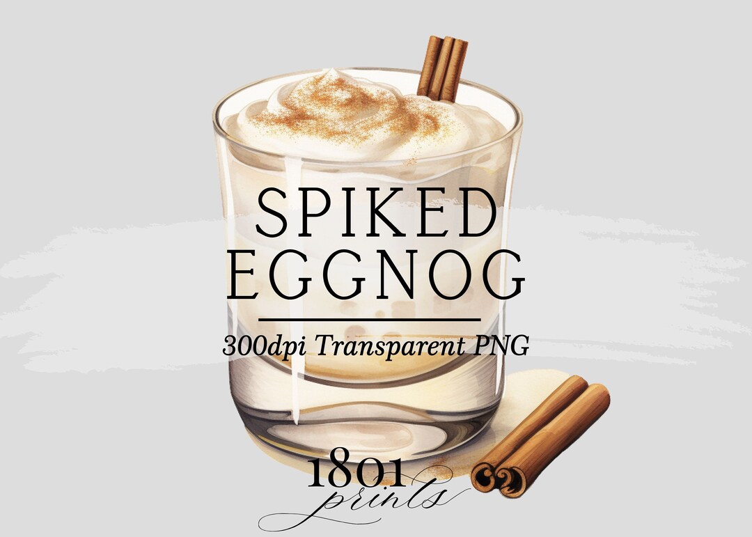 Spiked Egg Nog Coquito Cocktail Graphic Illustration || Holiday ...