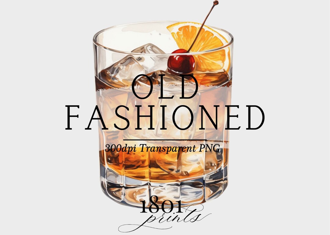 Old Fashioned Cocktail Graphic Illustration || Clipart Digital Download ...