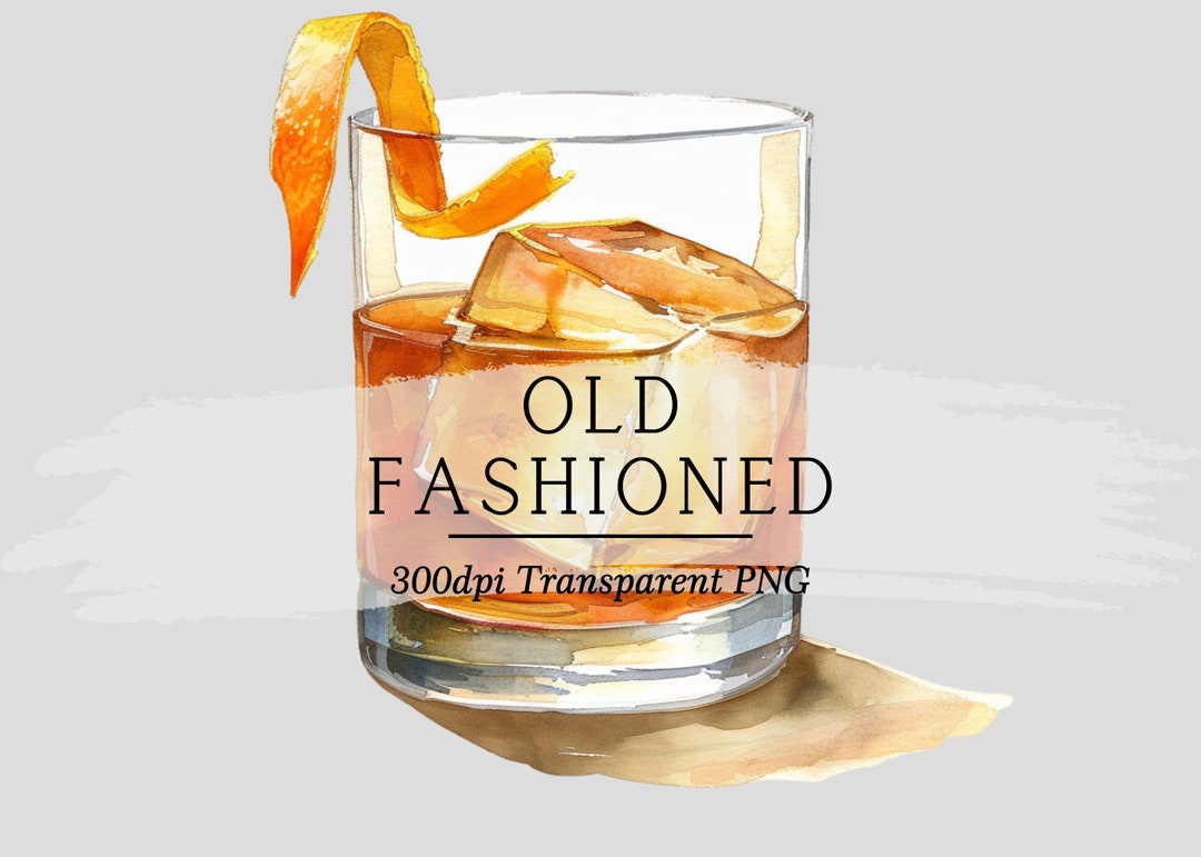 Old Fashioned Cocktail Graphic Illustration || Clipart Digital Download ...