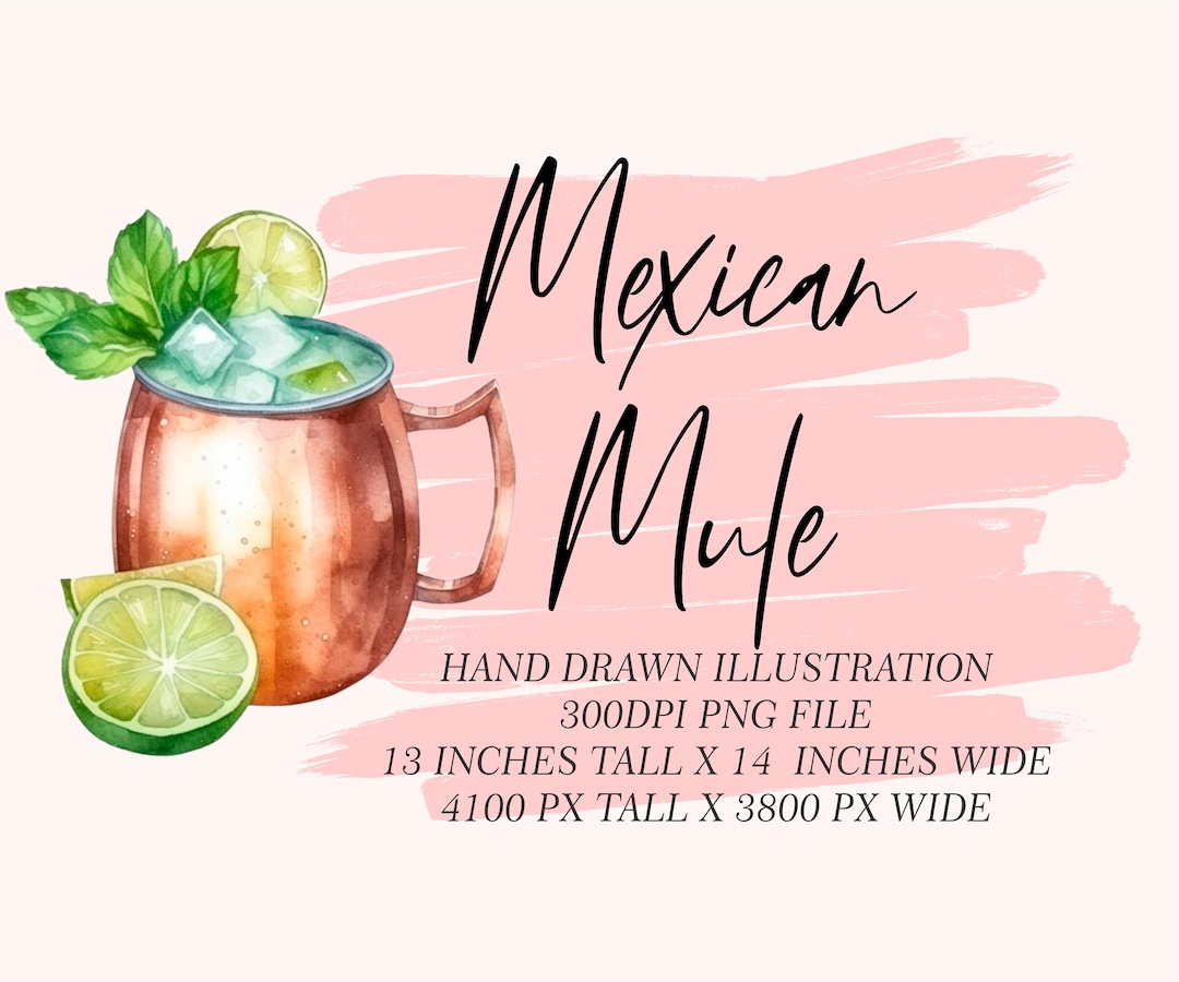 Mexican Mule Cocktail Graphic Illustration || Clipart Digital Download ...
