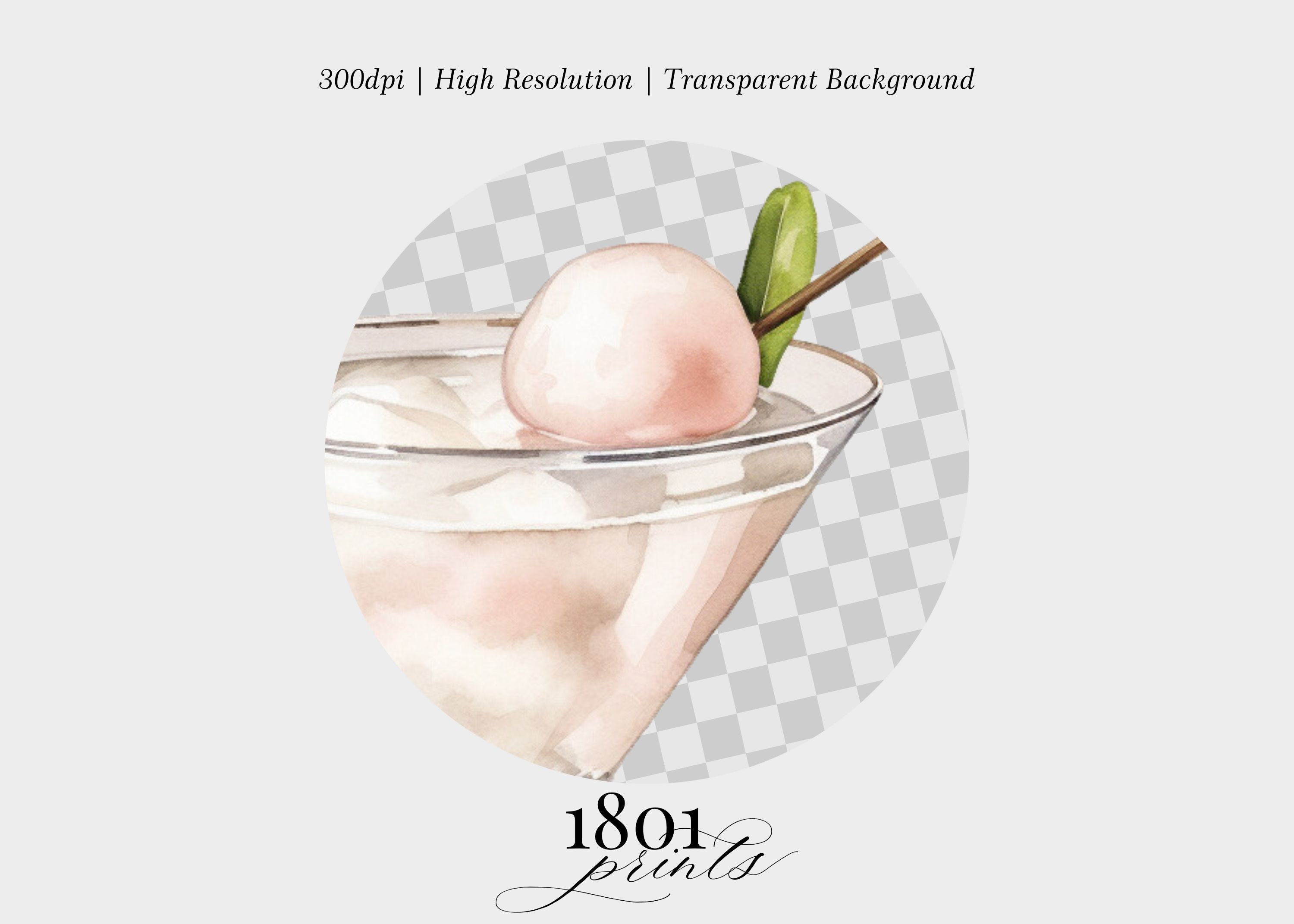 Lychee Martini Graphic Illustration Clipart Digital Download Watercolor ...