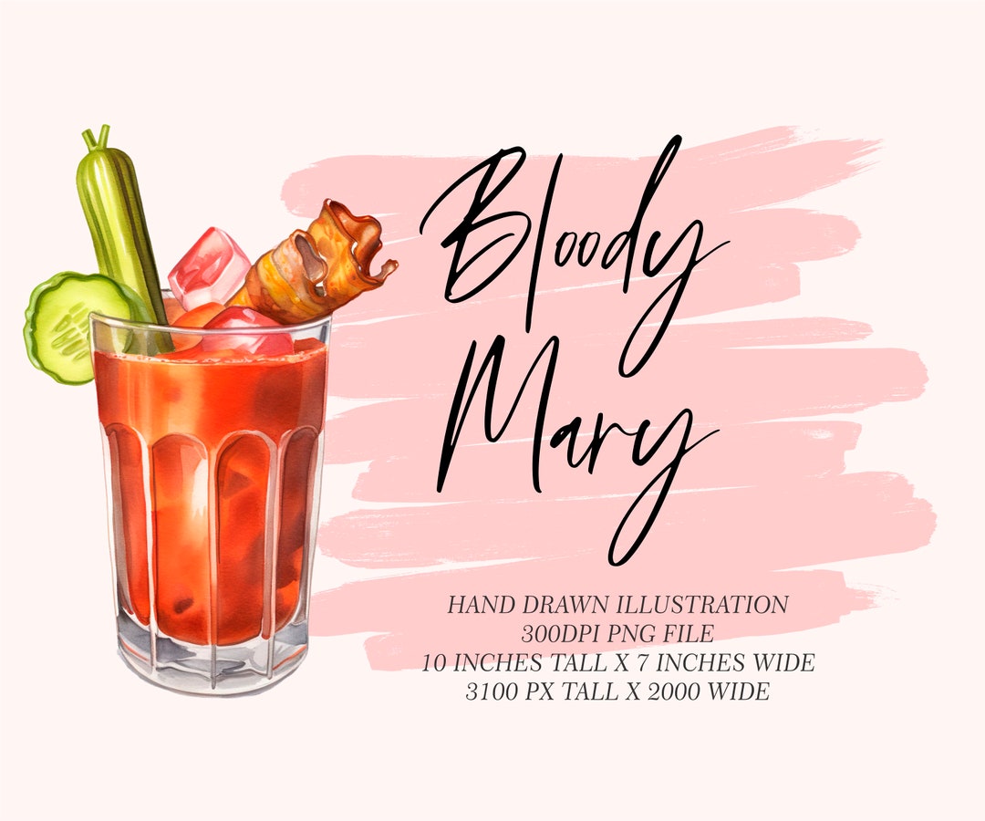 Bloody Mary Cocktail Graphic Illustration || Clipart Digital Download ...