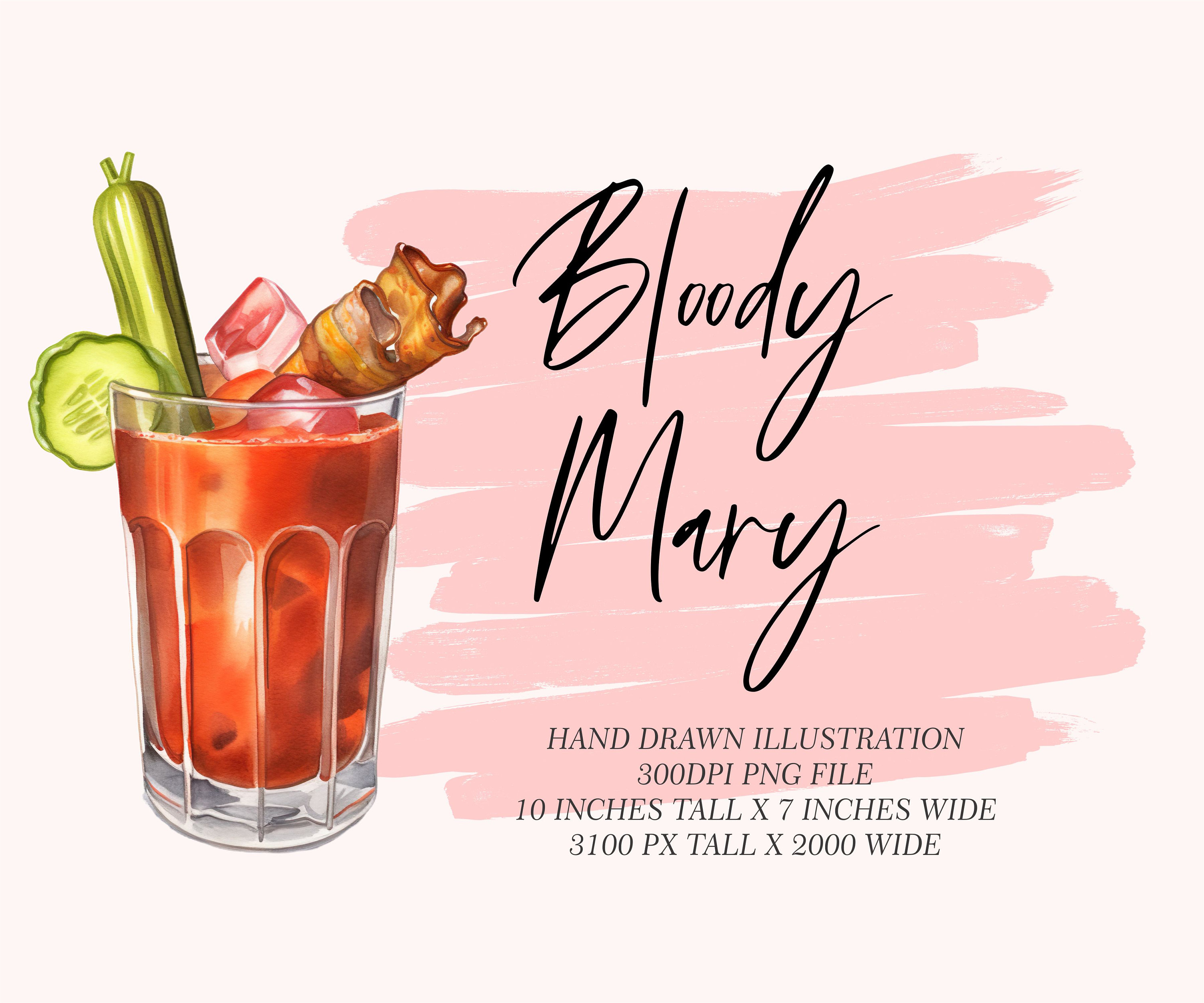Watercolor Bloody Mary Cocktail Illustration (digital Download) - Etsy