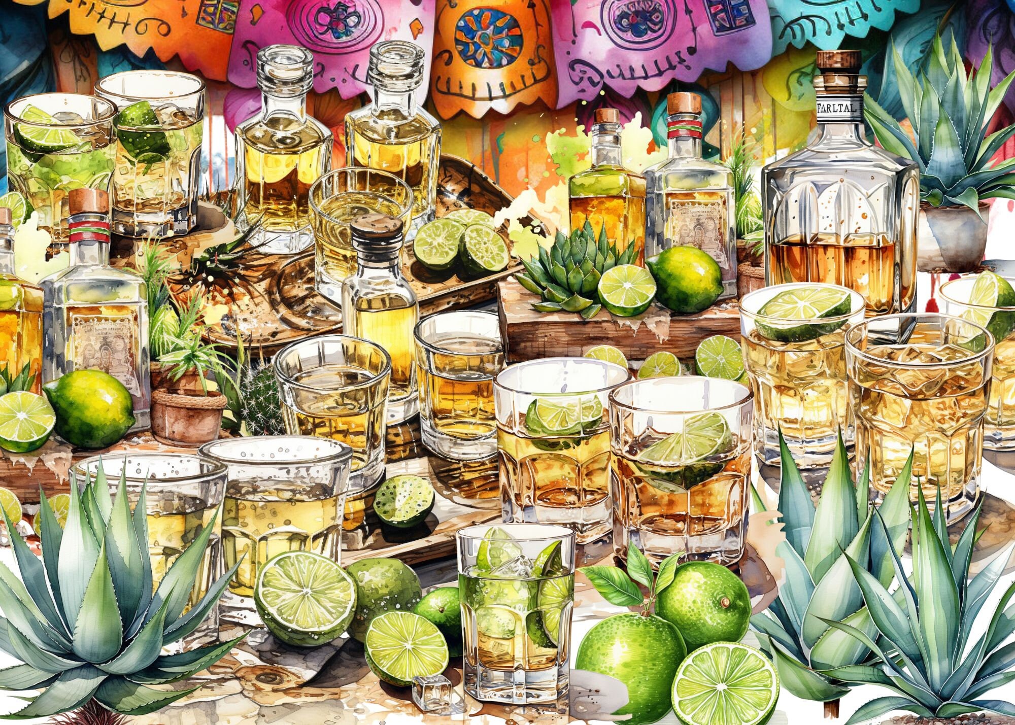 Tequila Illustration Bundle Clipart Digital Graphic - Etsy