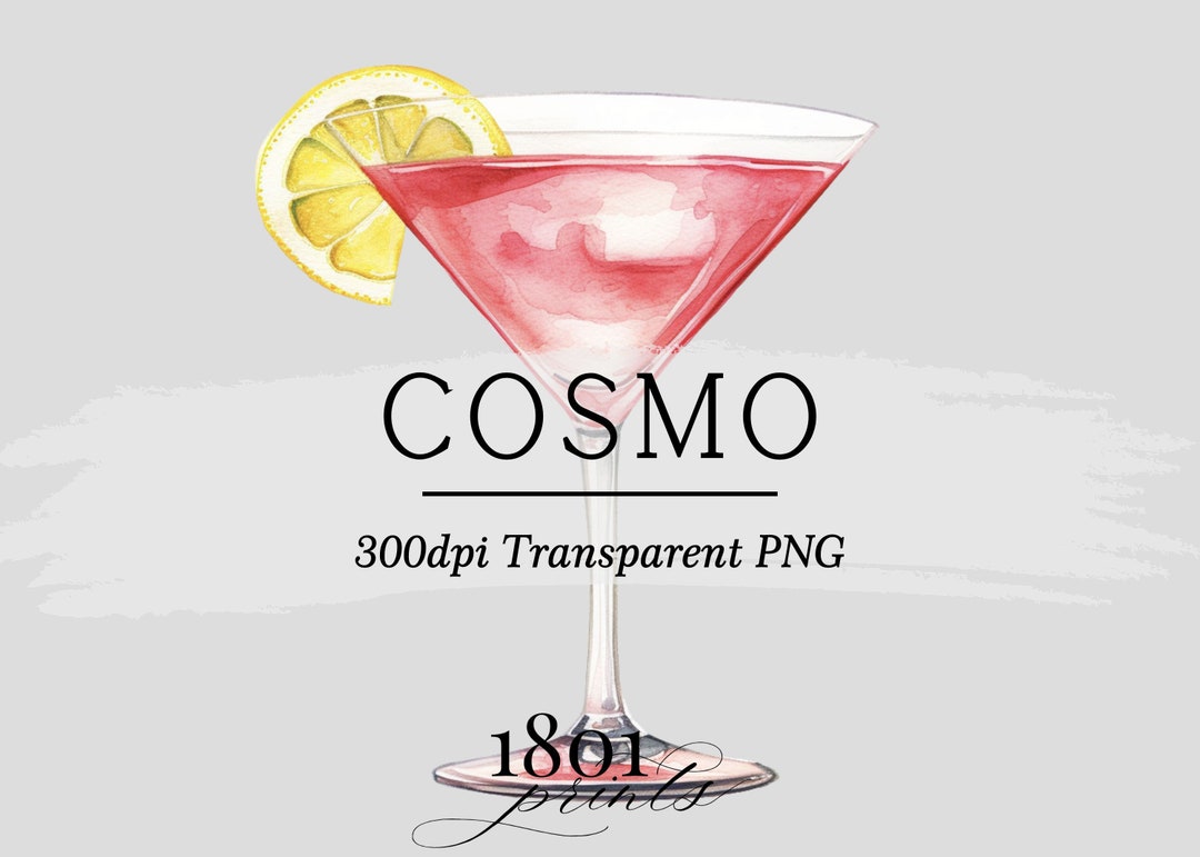 Cosmopolitan Watercolor Cocktail Graphic Illustration || Cosmo Clipart ...