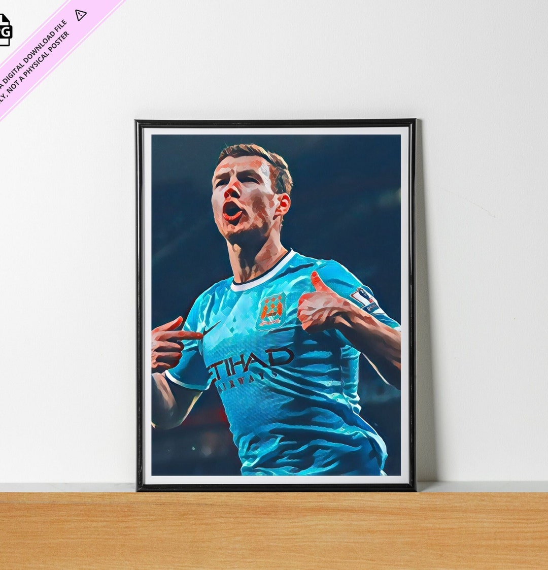 EDIN DZEKO Printable Poster Manchester City Digital Print - Etsy