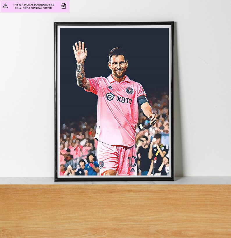 LIONEL MESSI Printable Poster Inter Miami Messi Digital Print Lionel ...