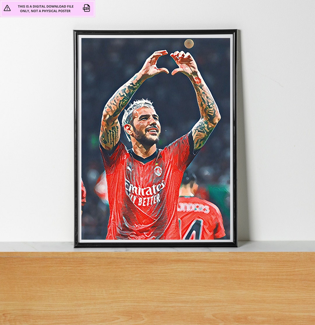 THEO HERNANDEZ Printable Poster AC Milan Digital Print Digital Football ...