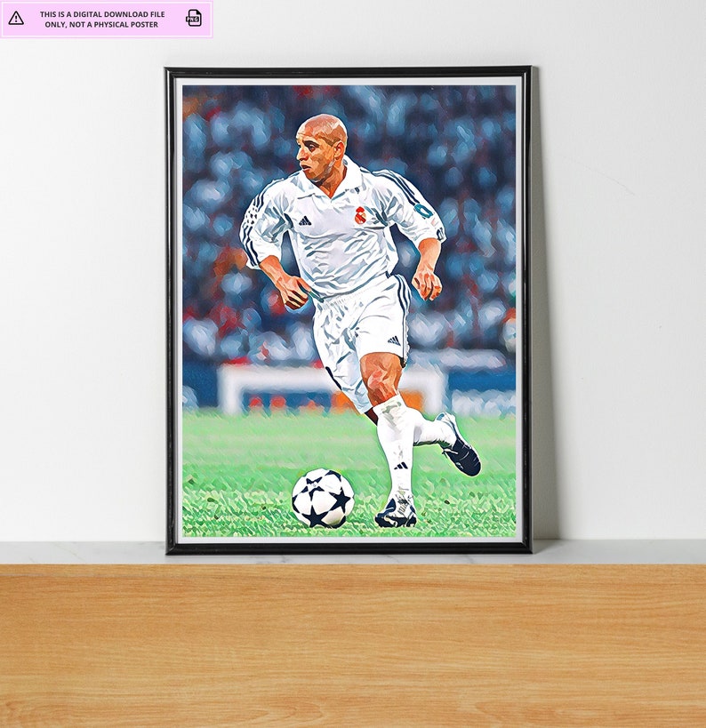 ROBERTO CARLOS Printable Poster Real Madrid CF Poster Digital Printing ...