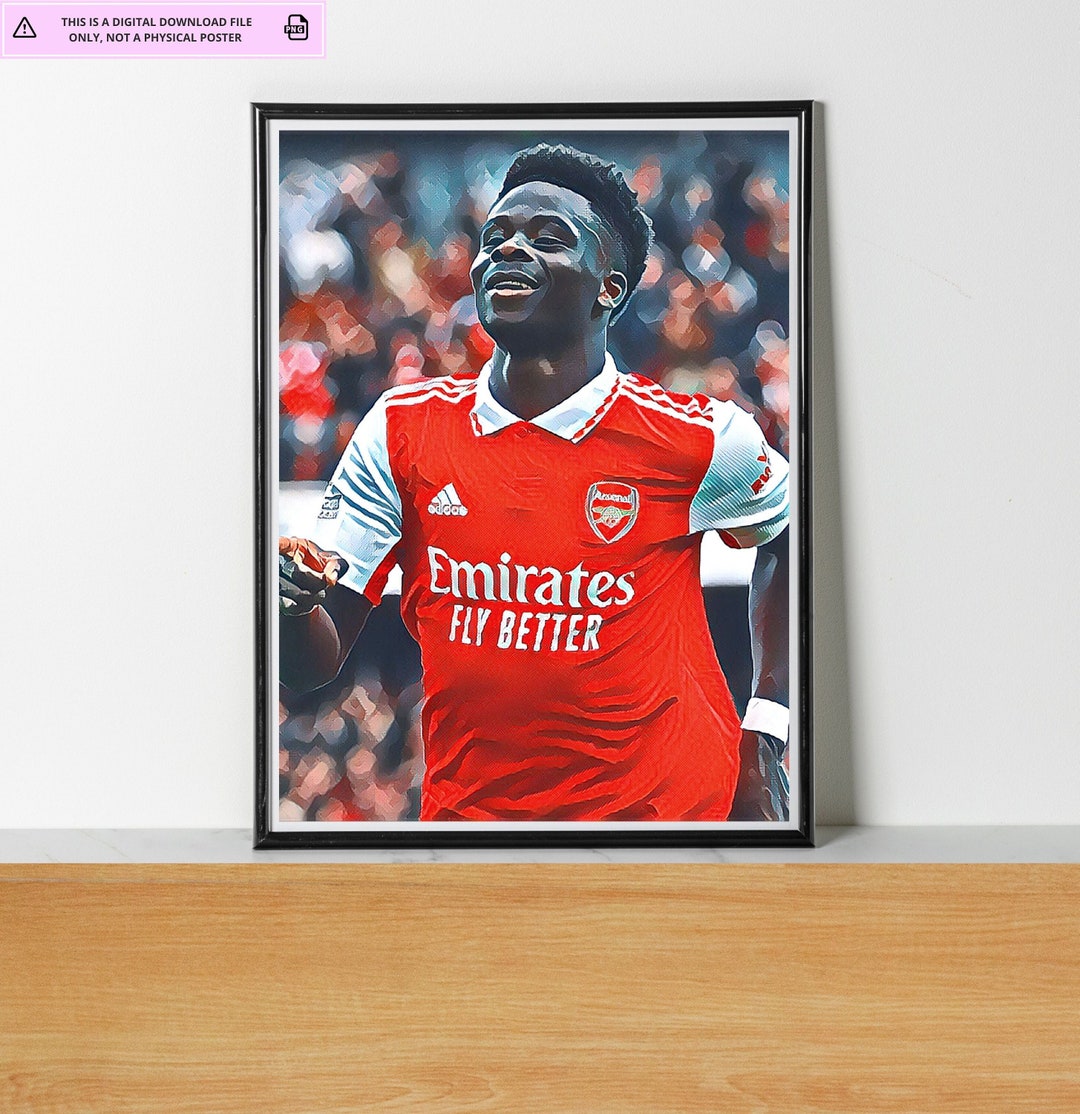 BUKAYO SAKA Printable Poster arsenal Fcdigital Print, Digital Faceless ...