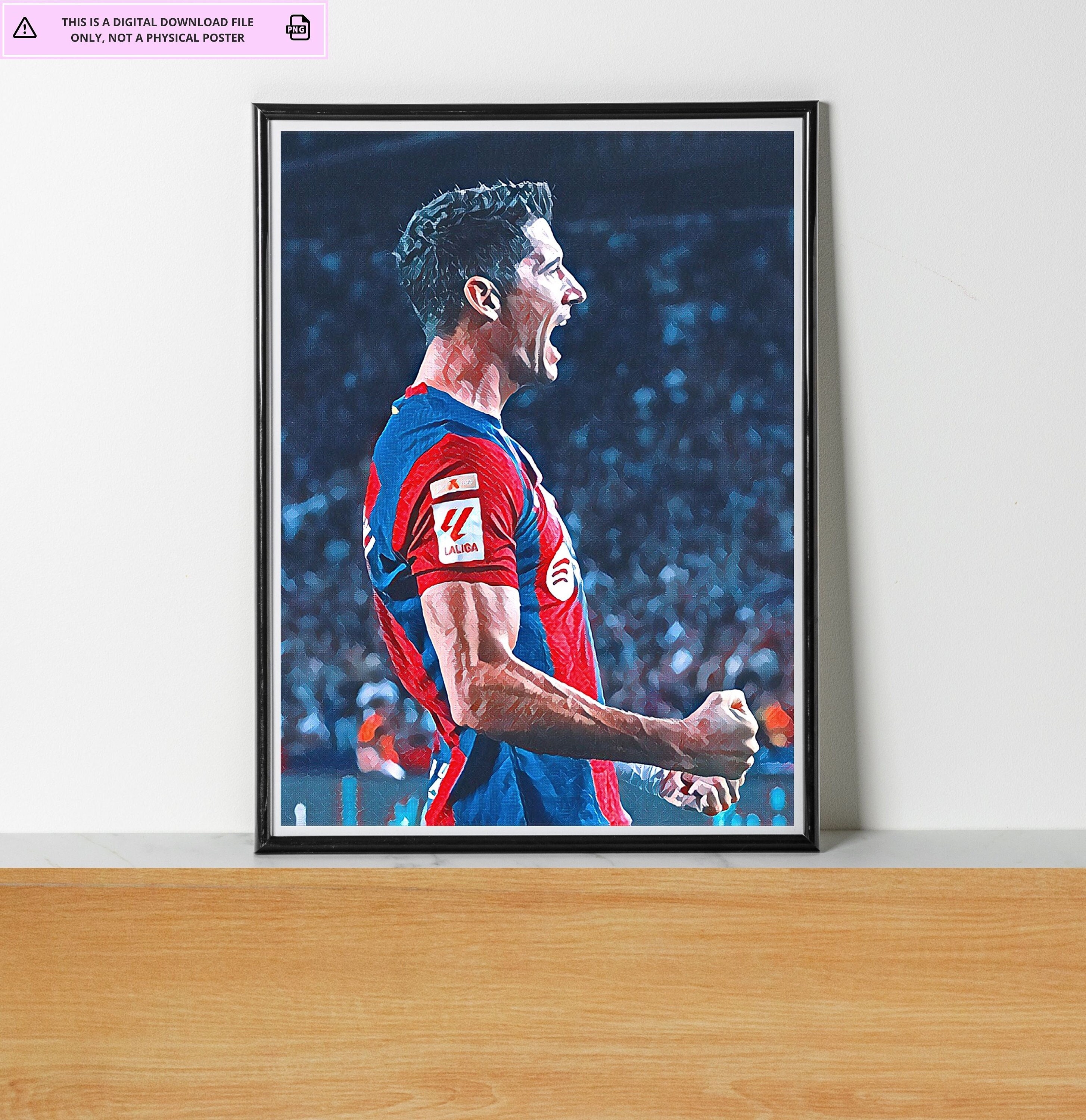 ROBERT LEWANDOWSKI Printable Poster Fc BARCELONA Robert Lewandowski ...