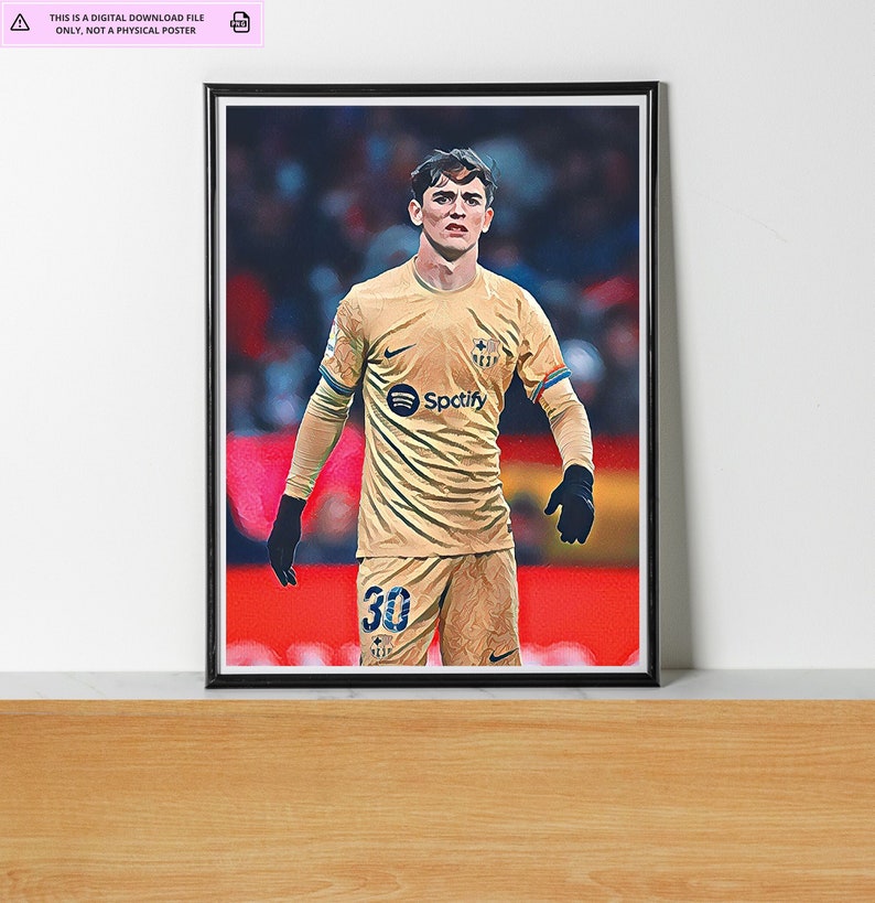 GAVI Printable Poster FC Barcelona Gavi Poster Digital Print Gavi ...