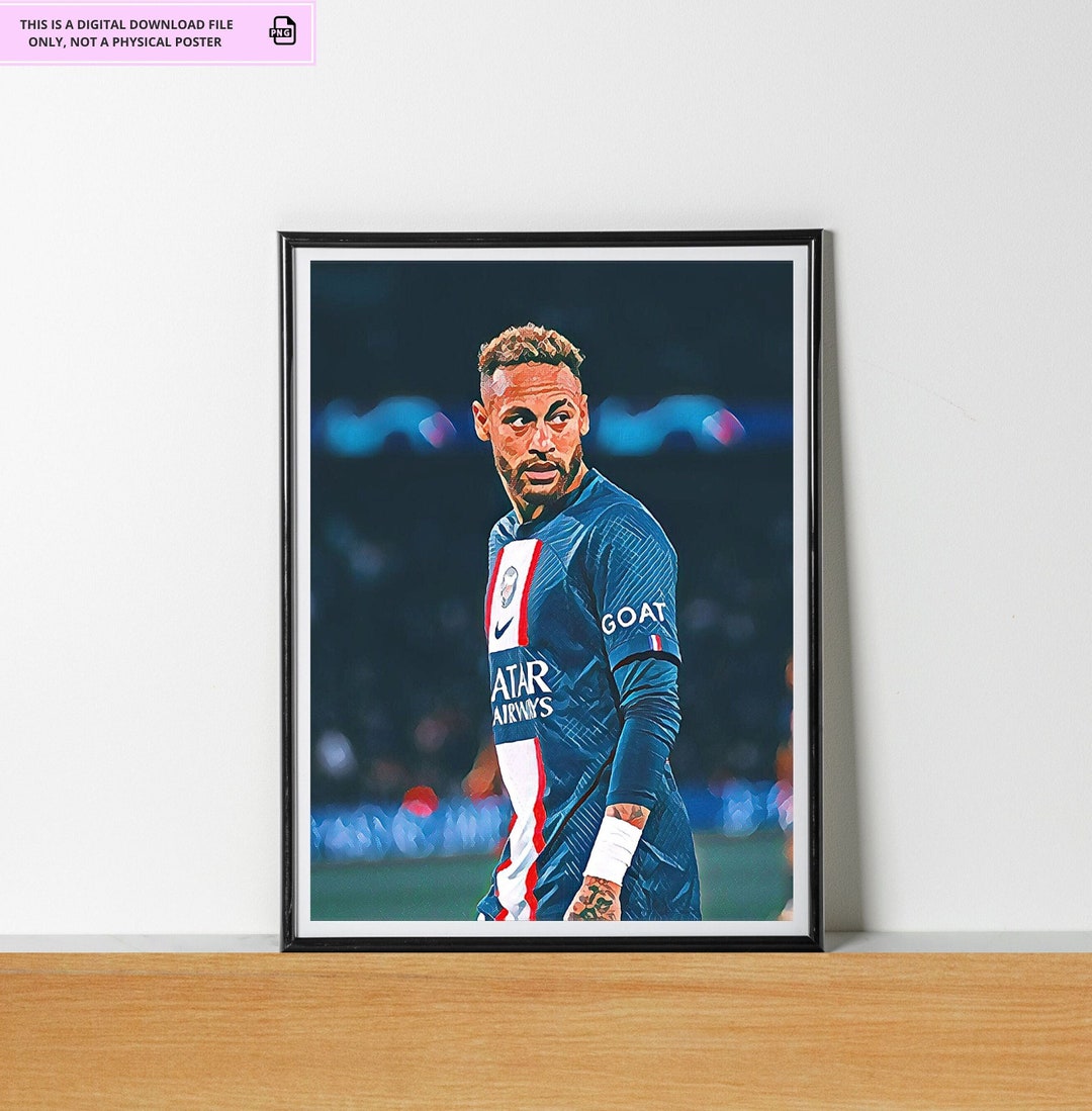 NEYMAR JR Printable Poster Paris Saint Germain Neymar Digital Print ...