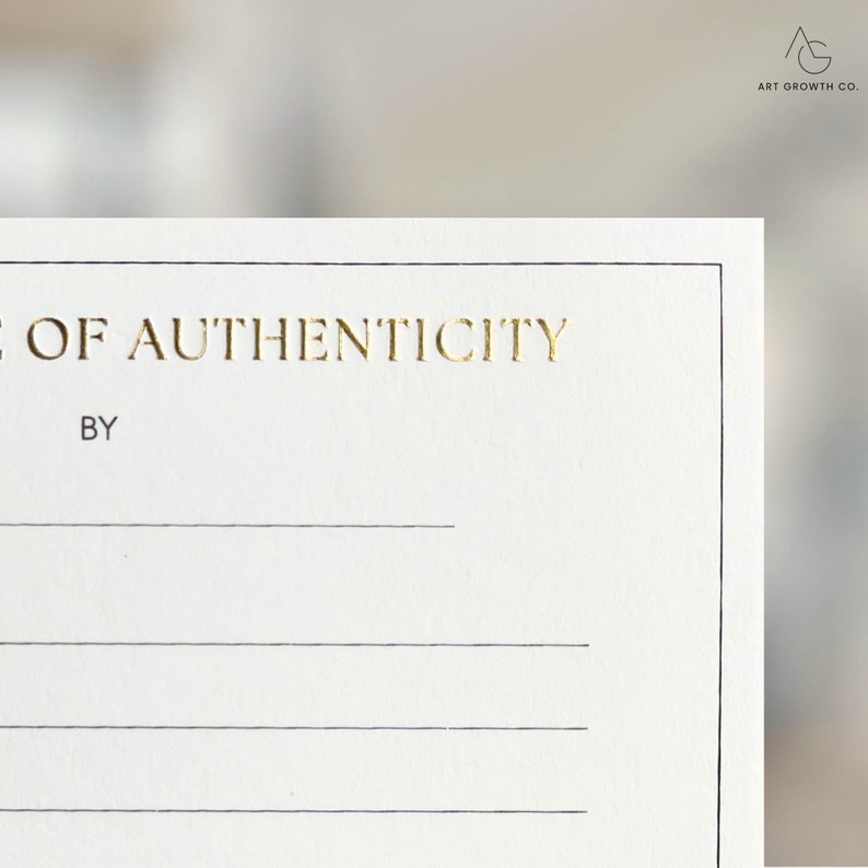 Certificate of Authenticity, Certificate of Original Art - Etsy