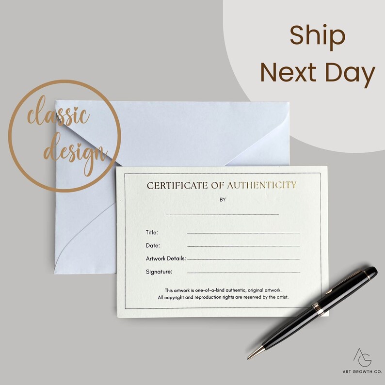 Certificate of Authenticity, Certificate of Original Art - Etsy