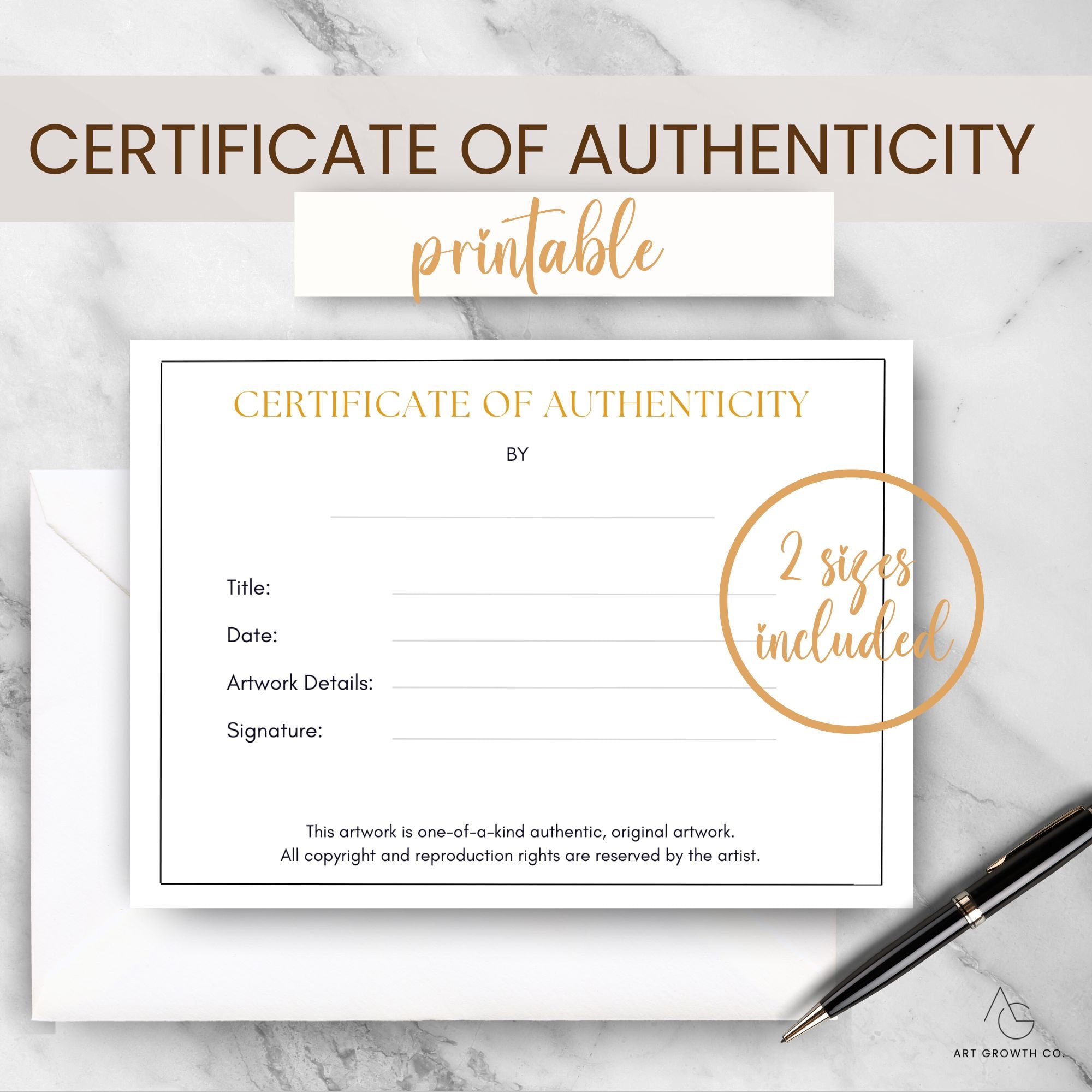 Printable Certificate of Authenticity, Printable Certificate of ...