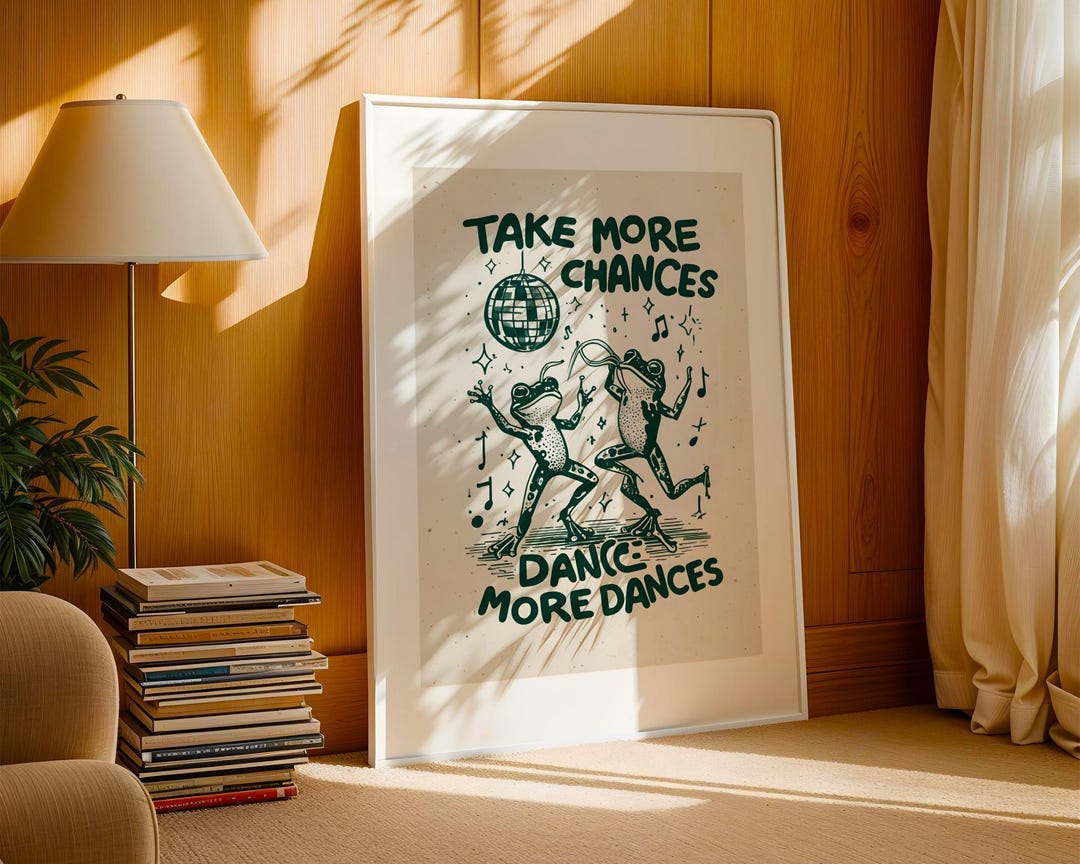 PRINTABLE POSTER | Dancing Frogs | Frog Art | Large Wall Art Poster ...