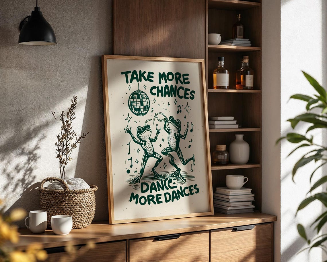 PRINTABLE POSTER | Dancing Frogs | Frog Art | Large Wall Art Poster ...