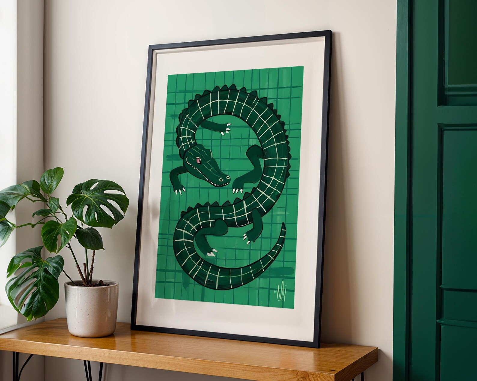 PRINTABLE POSTER | Alligator Painted Wall Poster | Alligator Nursery ...