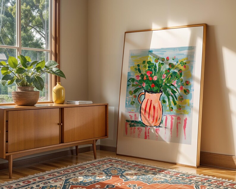 PRINTABLE POSTER | Impressionistic Still Life | Vibrant Flowers Art ...
