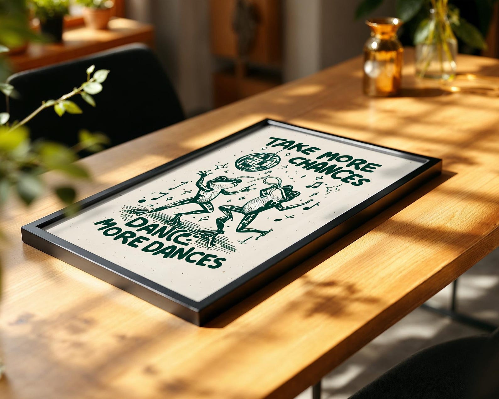 PRINTABLE POSTER | Dancing Frogs | Frog Art | Large Wall Art Poster ...