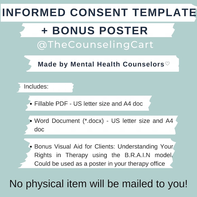 Therapy Informed Consent Template: Comprehensive Client Rights + BRAIN ...