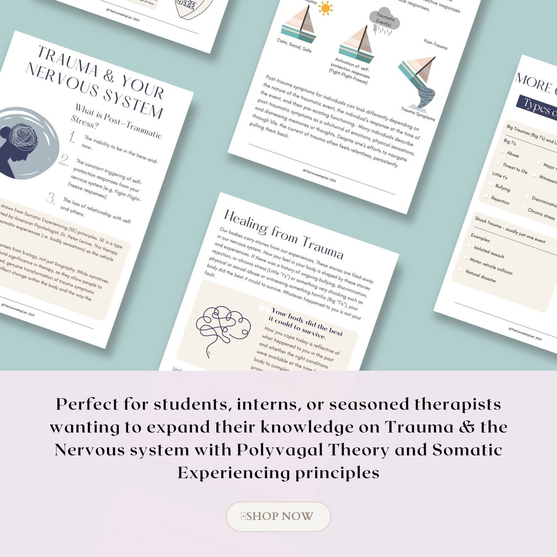 Trauma & Nervous System Worksheets | Visual Aids and Info Through ...