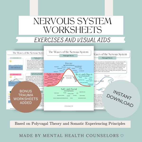 Nervous System Worksheets, Exercises and Visual Aids Based on Polyvagal Theory, Somatic ...