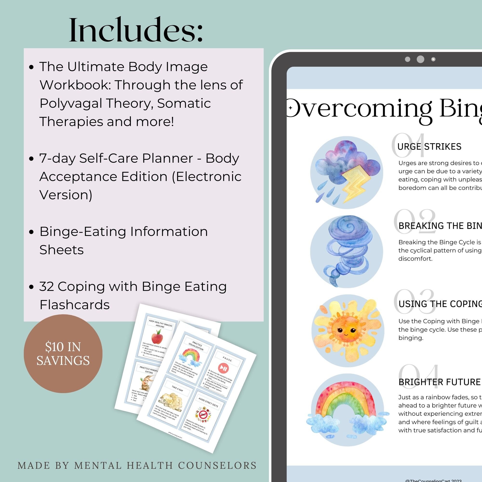 Body Image & Binge Eating Workbook Bundle: CBT, Somatic Therapy ...