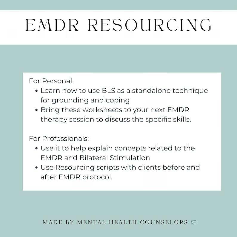 EMDR Resourcing: BLS Infographics & Scripts (PDF) - Etsy