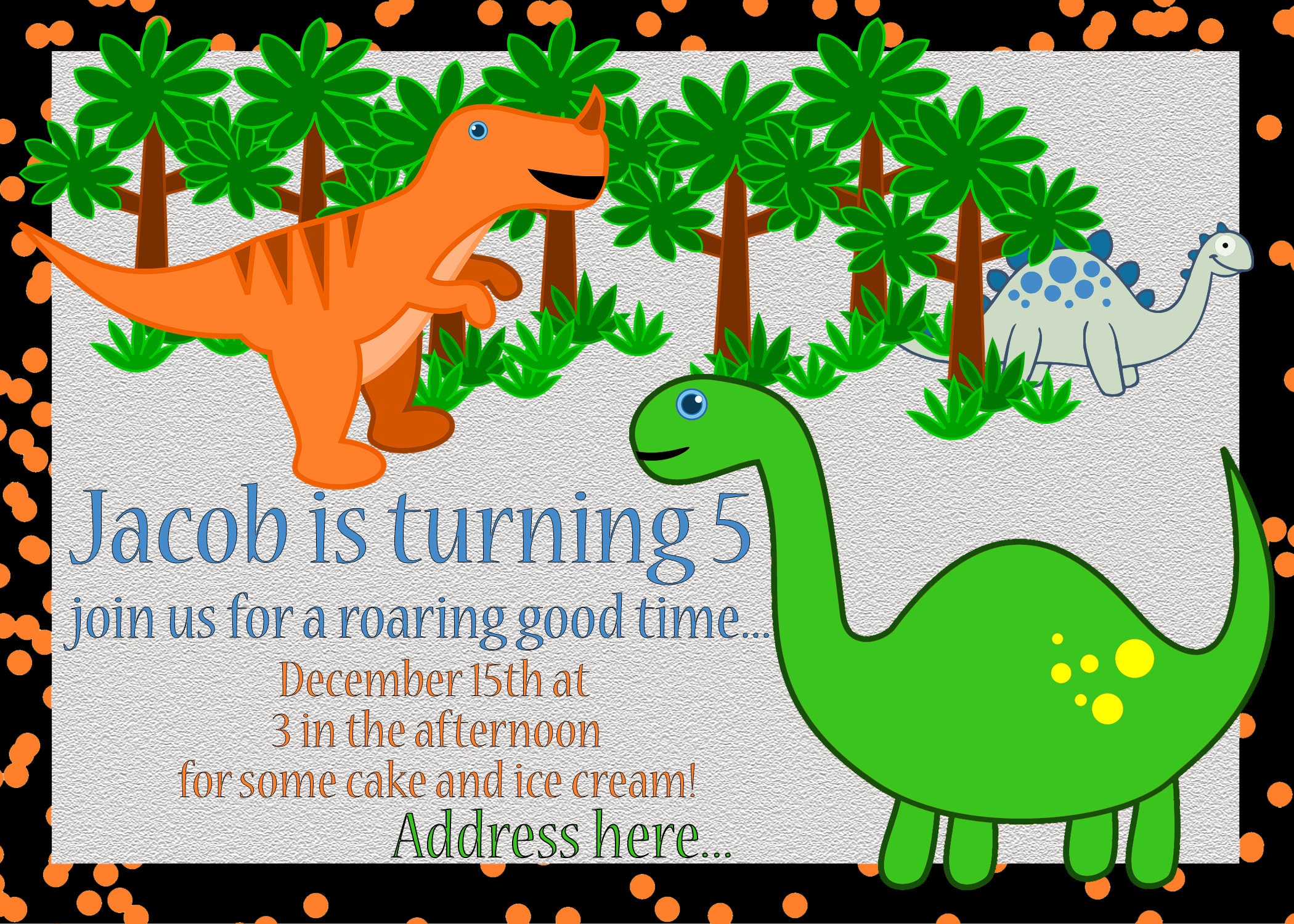 Dinosaur Invitation - Etsy