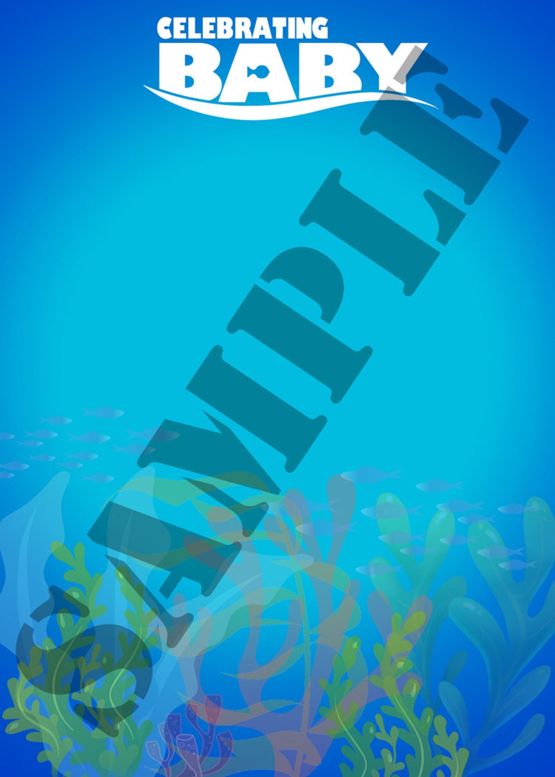 Celebrating Baby, Finding Nemo Theme, Editable Printable 5"x7" & 8"x10 ...