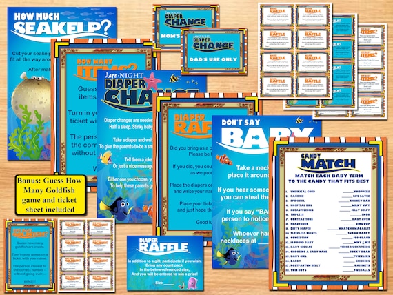 Finding Nemo Baby Shower Games Finding Nemo Party Supplies 5PCS