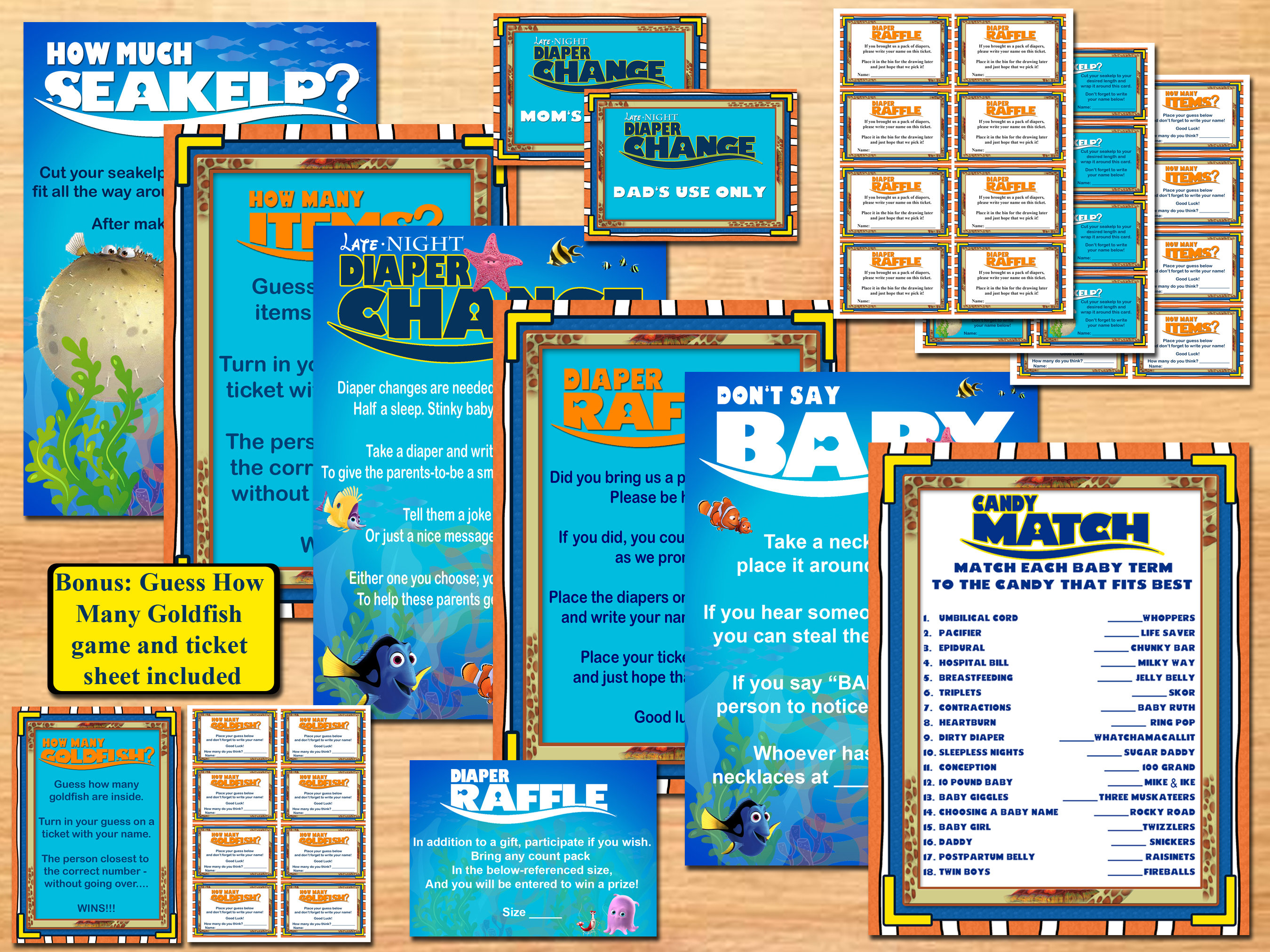 Celebrating Baby, Finding Nemo Theme Baby Shower Game and Activity ...