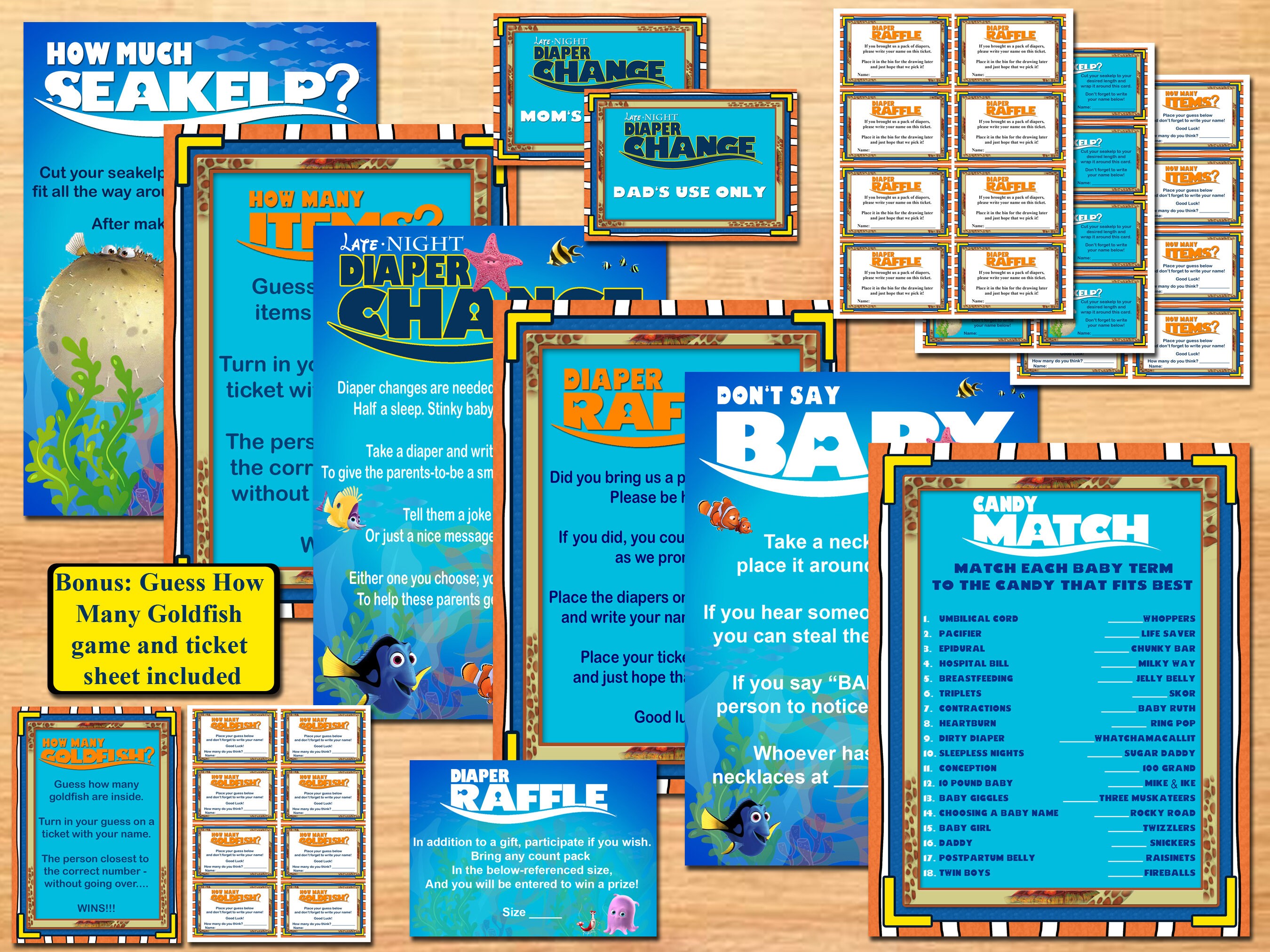 Celebrating Baby, Finding Nemo Theme Baby Shower Game and Activity ...