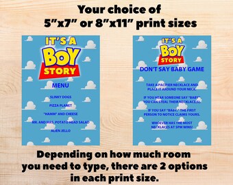 A Boy Story Baby Shower Flyer Editable Template - Etsy