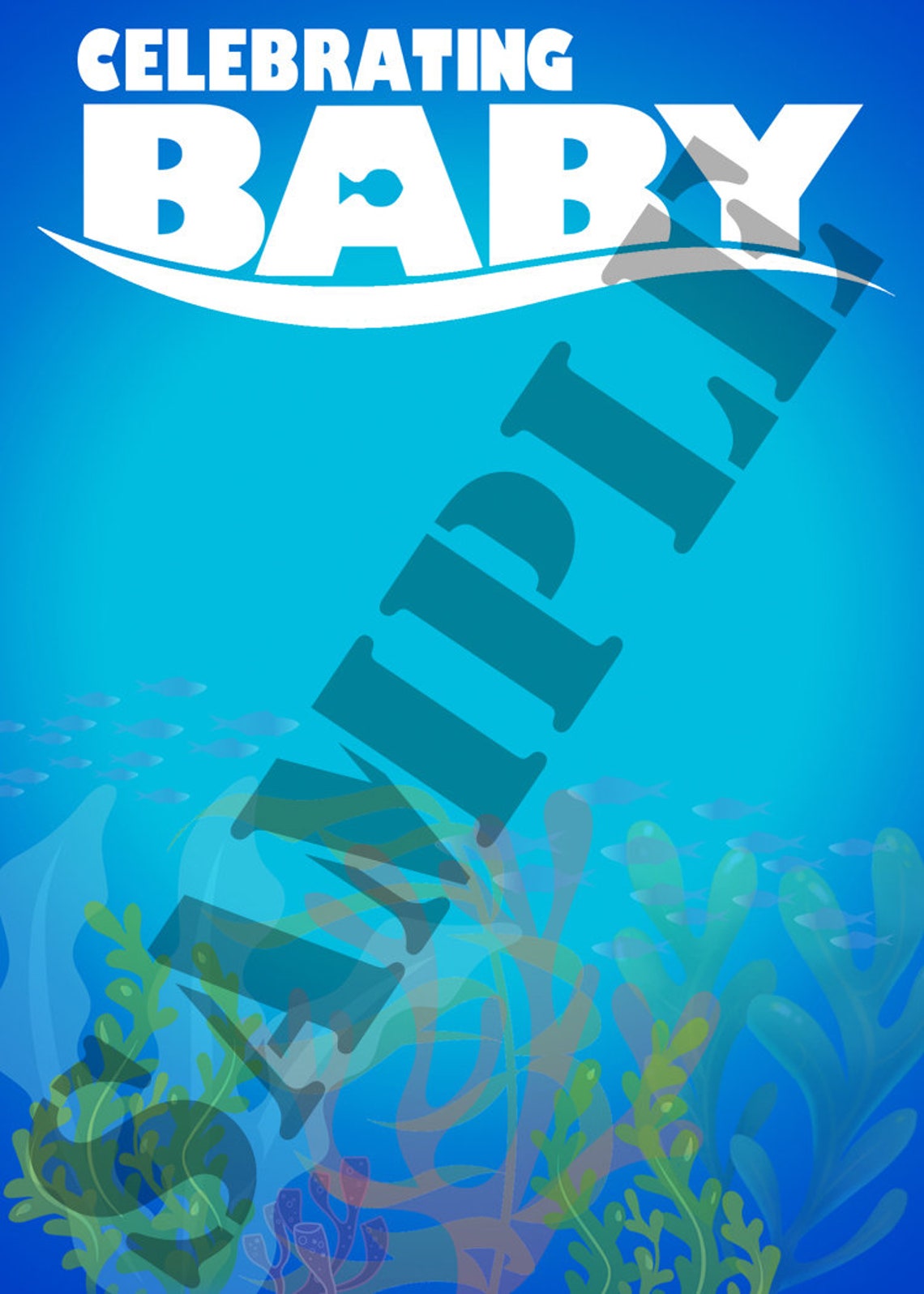 Celebrating Baby, Finding Nemo Theme, Editable Printable 5"x7" & 8"x10 ...
