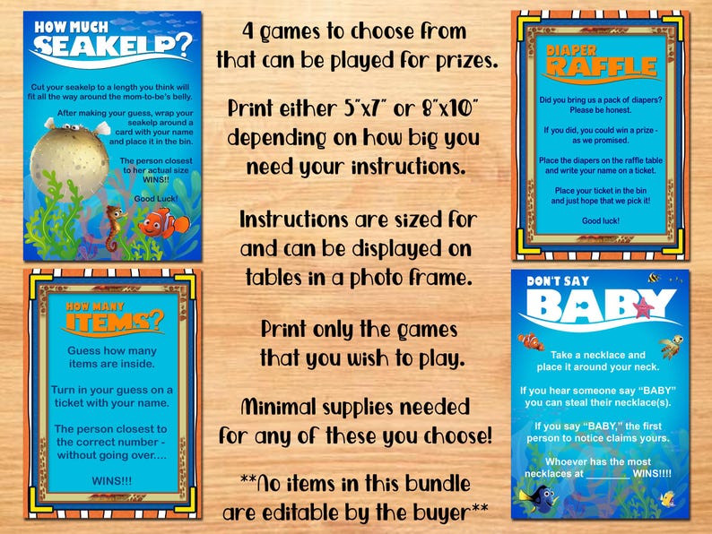 Celebrating Baby, Ocean Theme Baby Shower Game and Activity BUNDLE - 23 ...