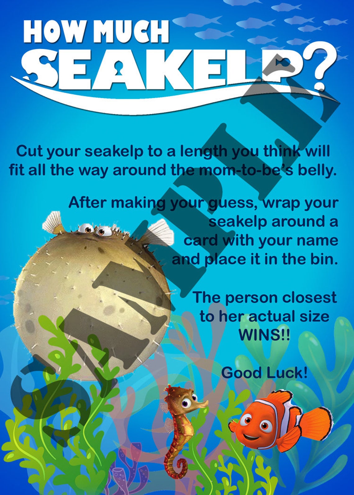 Celebrating Baby, Finding Nemo Theme Baby Shower Game and Activity ...