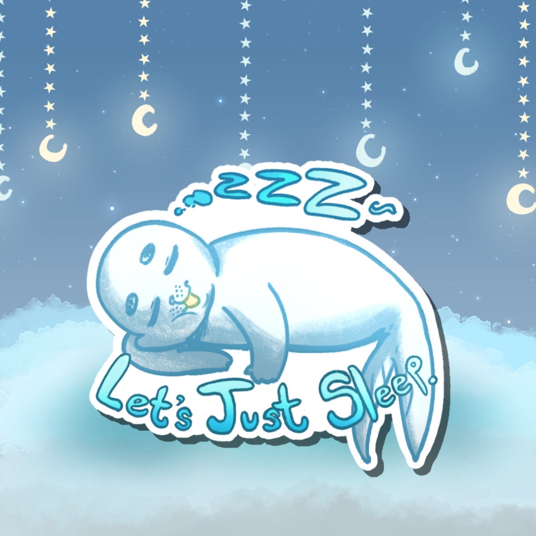 Cute Funny Sticker - Die Cut Sticker | Let's Just Sleep - Etsy