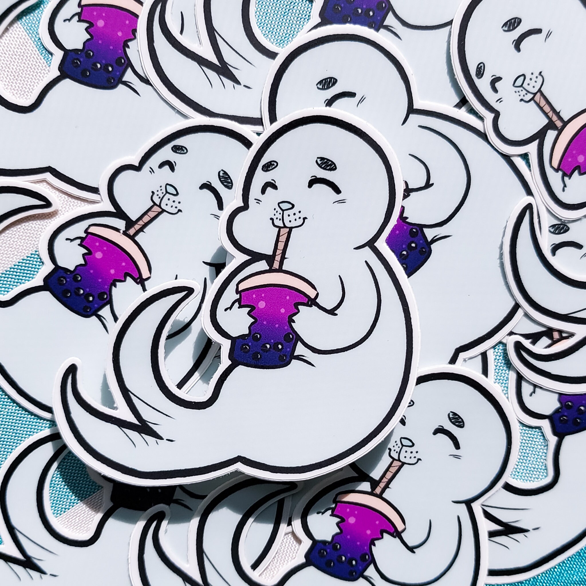 Boba Seal Cute Seal Sticker - Etsy