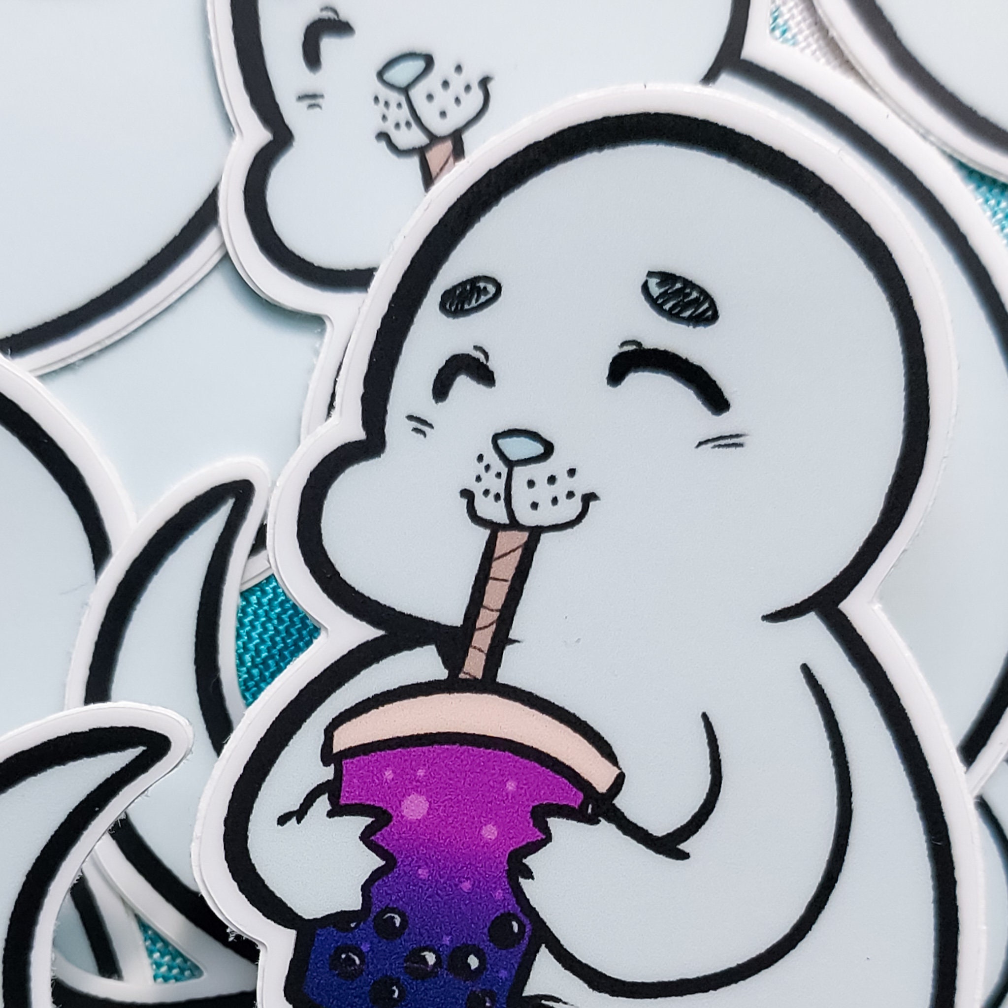 Boba Seal Cute Seal Sticker - Etsy