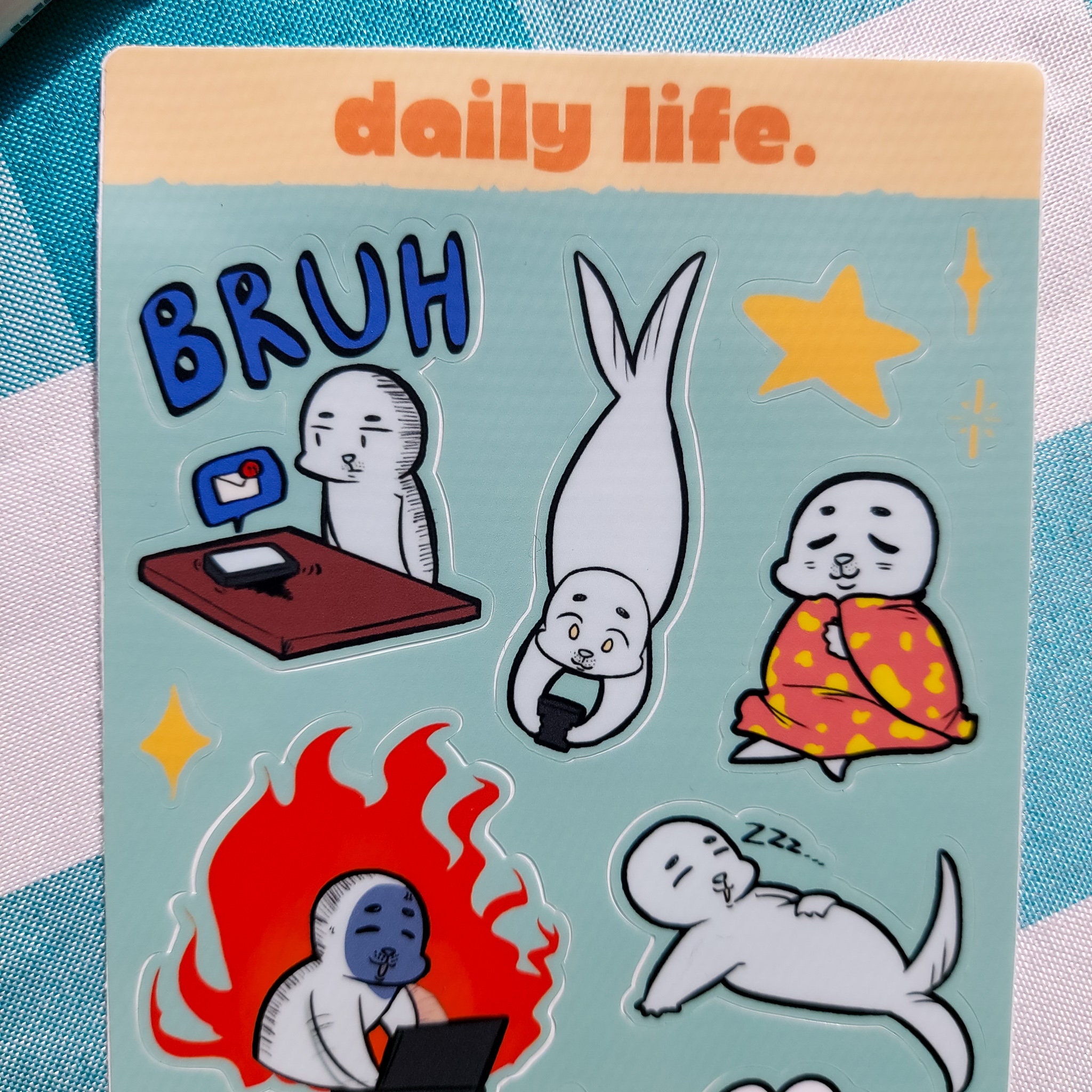 Daily Life of a Seal Cute Seal Sticker Sheet - Etsy